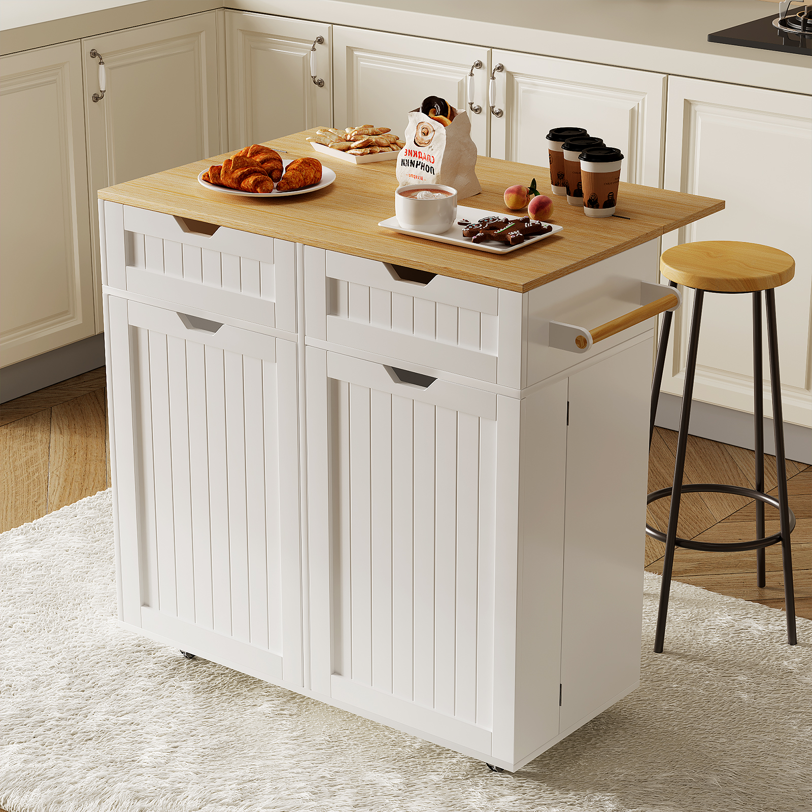 白色餐厅推车柜_设计Dyu-站酷ZCOOL