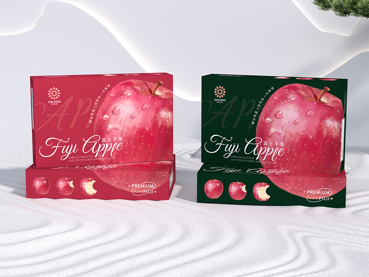 苹果包装设计|富士苹果|苹果手绘礼盒|水果包装设计_德印希语包装设计-站酷ZCOOL