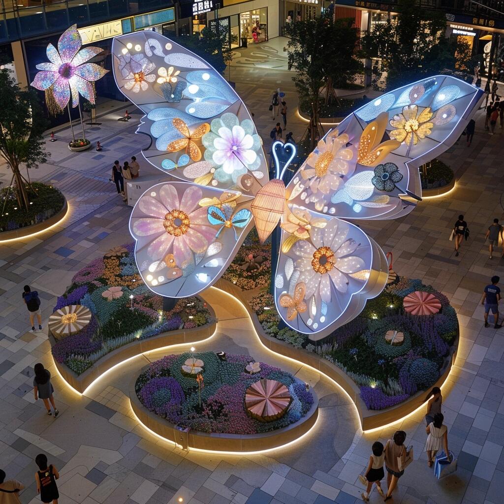 蝴蝶造型亮化美陈_蚂蚁美陈制作-站酷ZCOOL