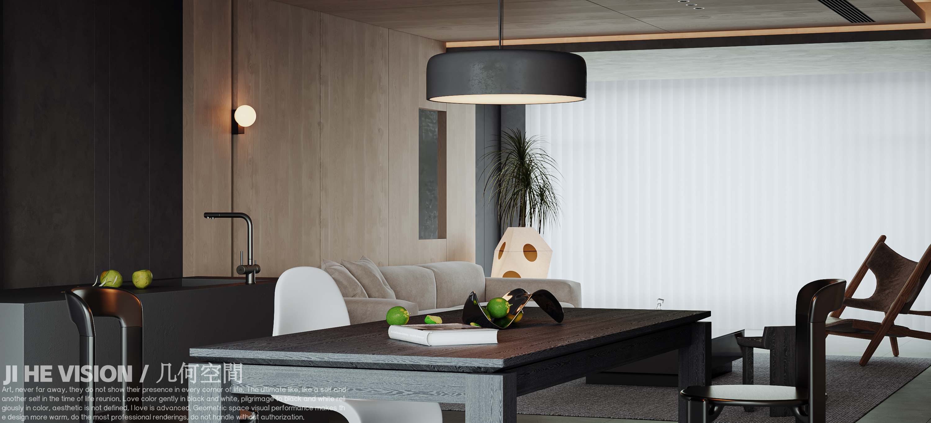 几何空间视觉表现 | 暗调客餐厅（4）_几何空间彡-站酷ZCOOL