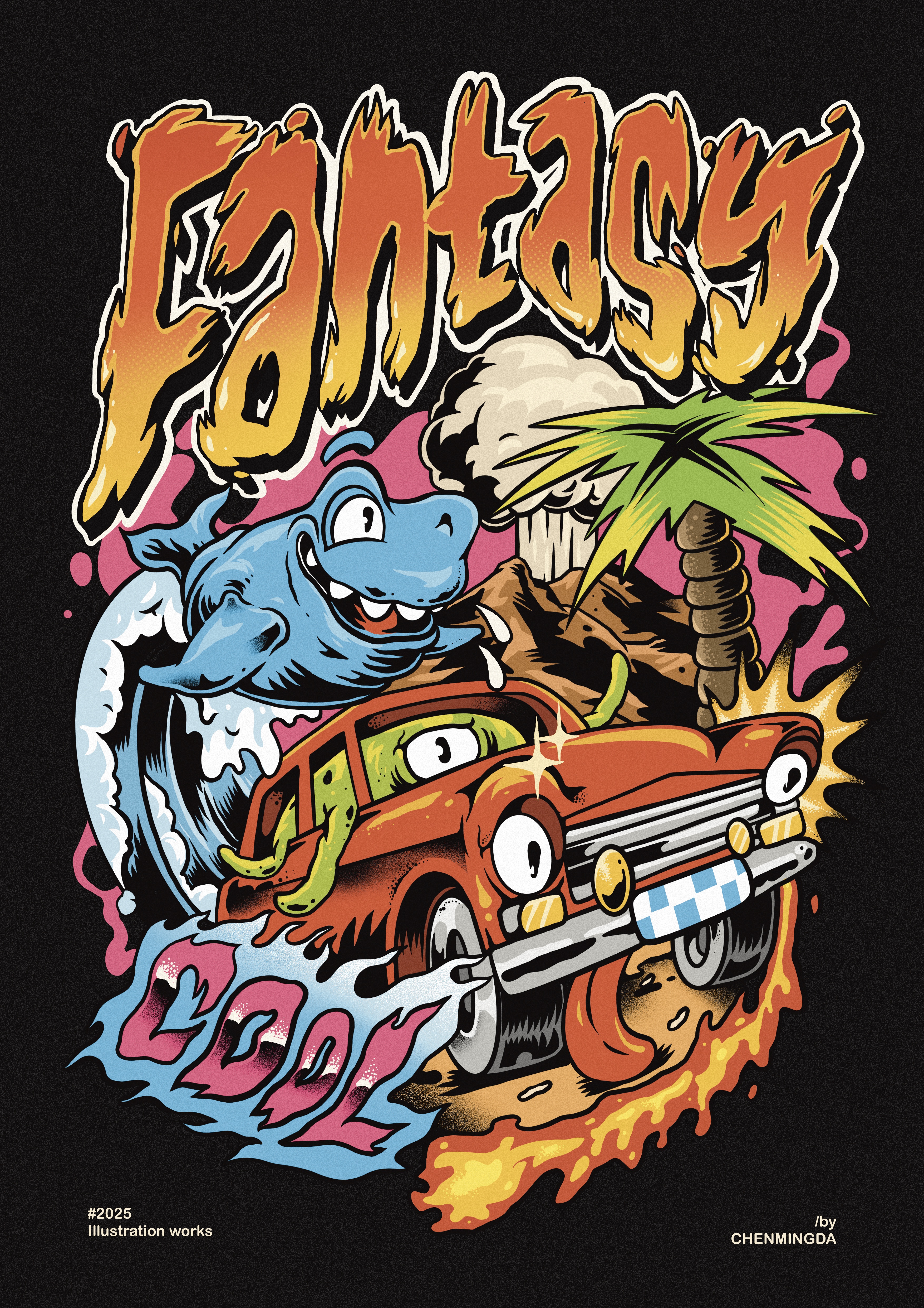 FANTASY T恤 插画设计_晨鸣达-站酷ZCOOL