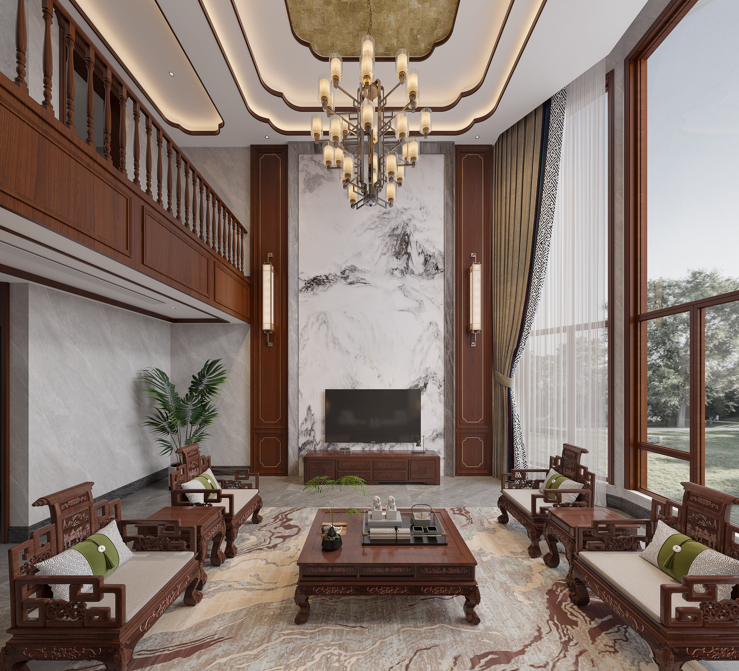 新中式挑空别墅分享_是丽丽啊wink-站酷ZCOOL