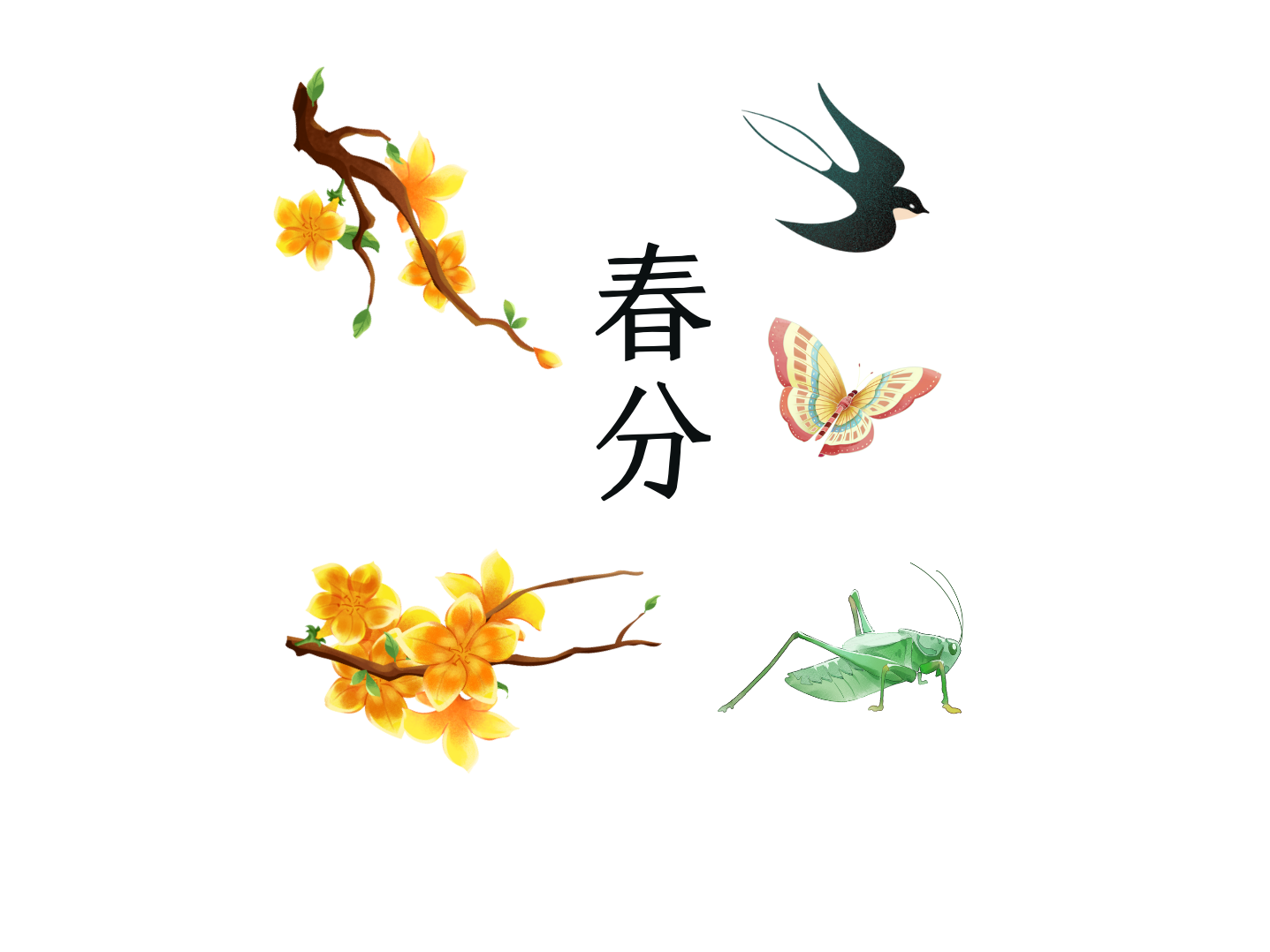 春分贴纸素材_飞飞_FvFv-站酷ZCOOL