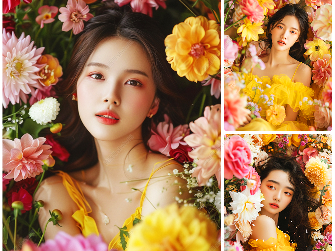 女神节 | 春季鲜花少女美女少女AI图片-设图网_设图SHETU66-站酷ZCOOL