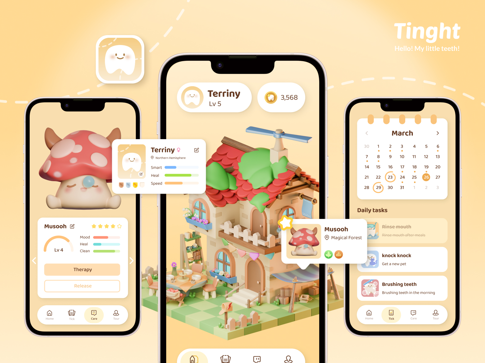 Tinght | 儿童护牙APP设计_TangWaner_阿咩-站酷ZCOOL