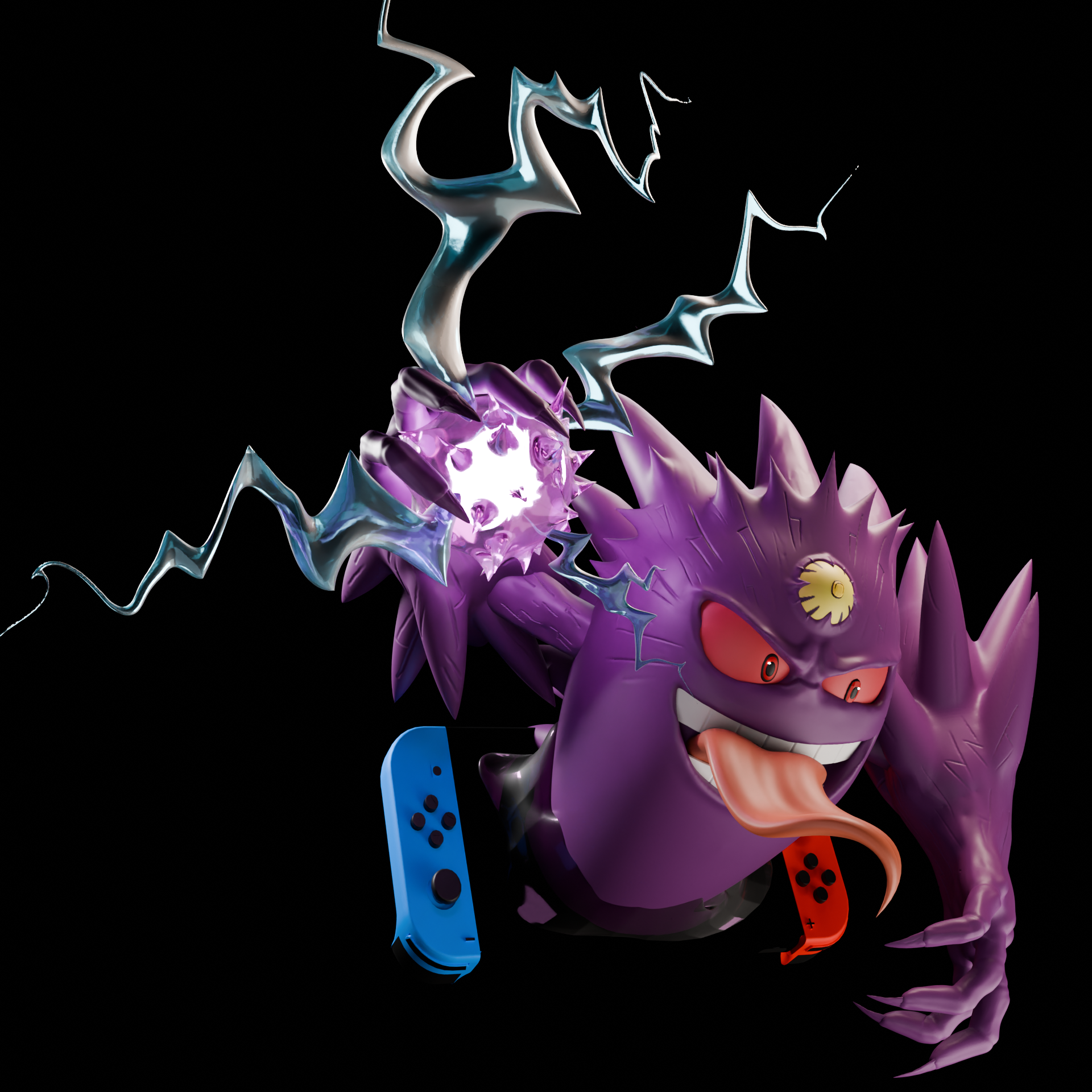 Blenber宝可梦—————Mega耿鬼_系饭团呀-站酷ZCOOL