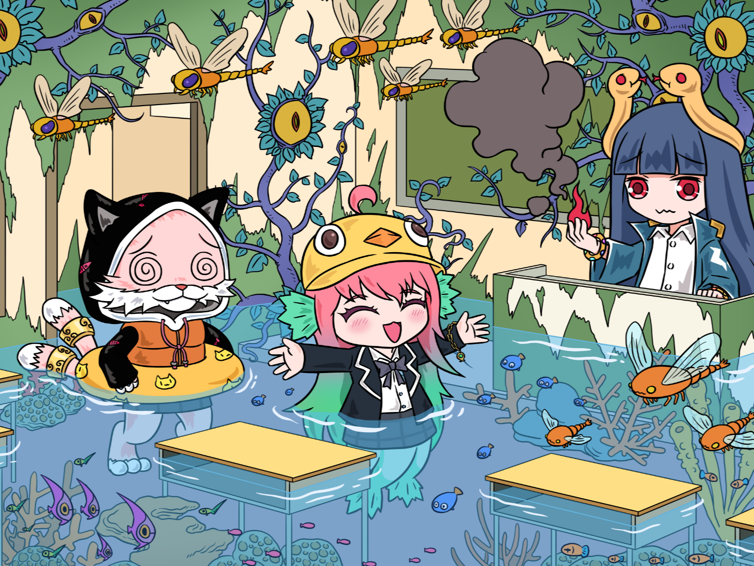 妖怪的水中教室_麻辣A4纸-站酷ZCOOL