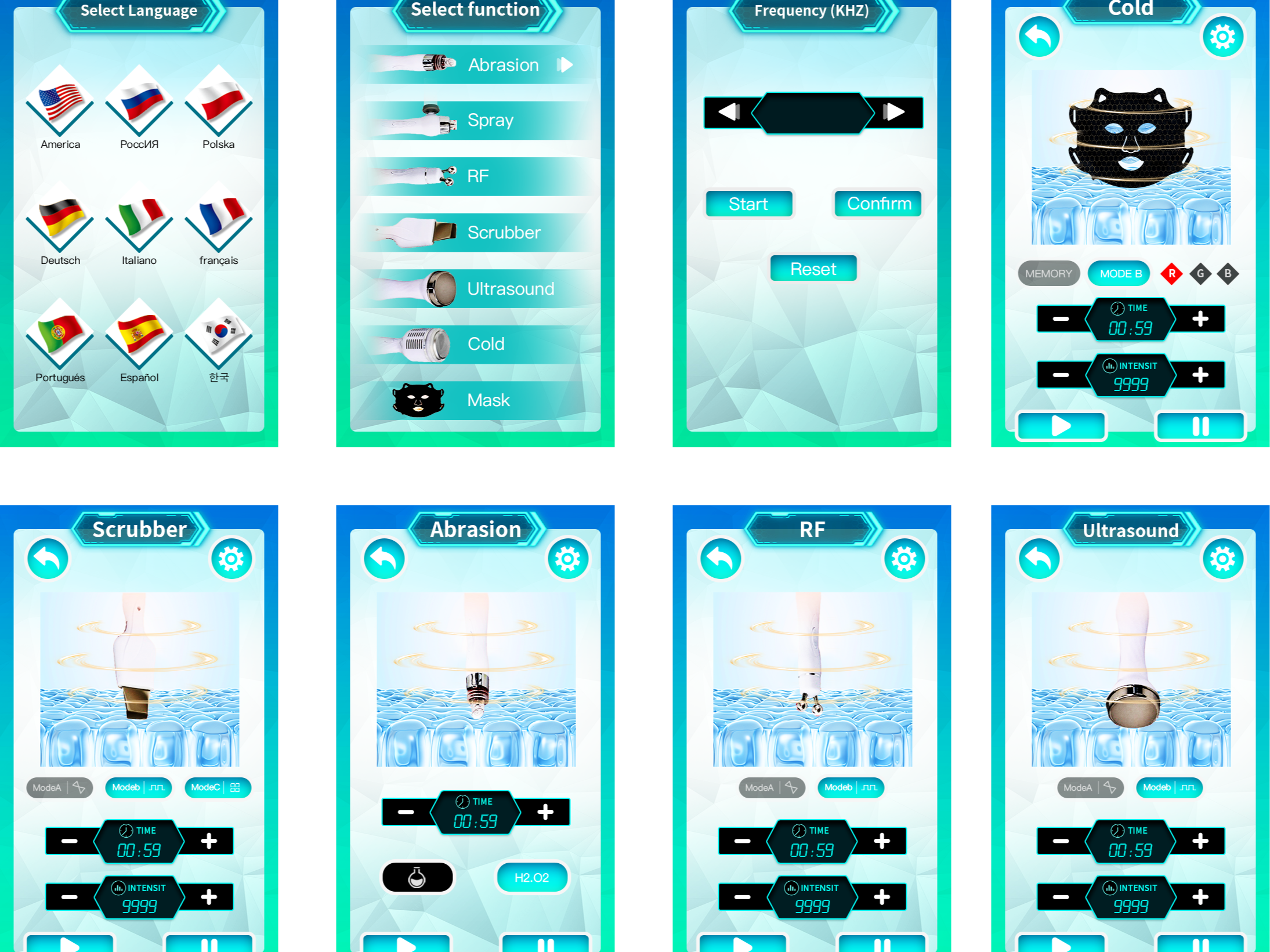 美容仪ui界面动效设计数据可视化显示屏UI动效_云游四方8023-站酷ZCOOL