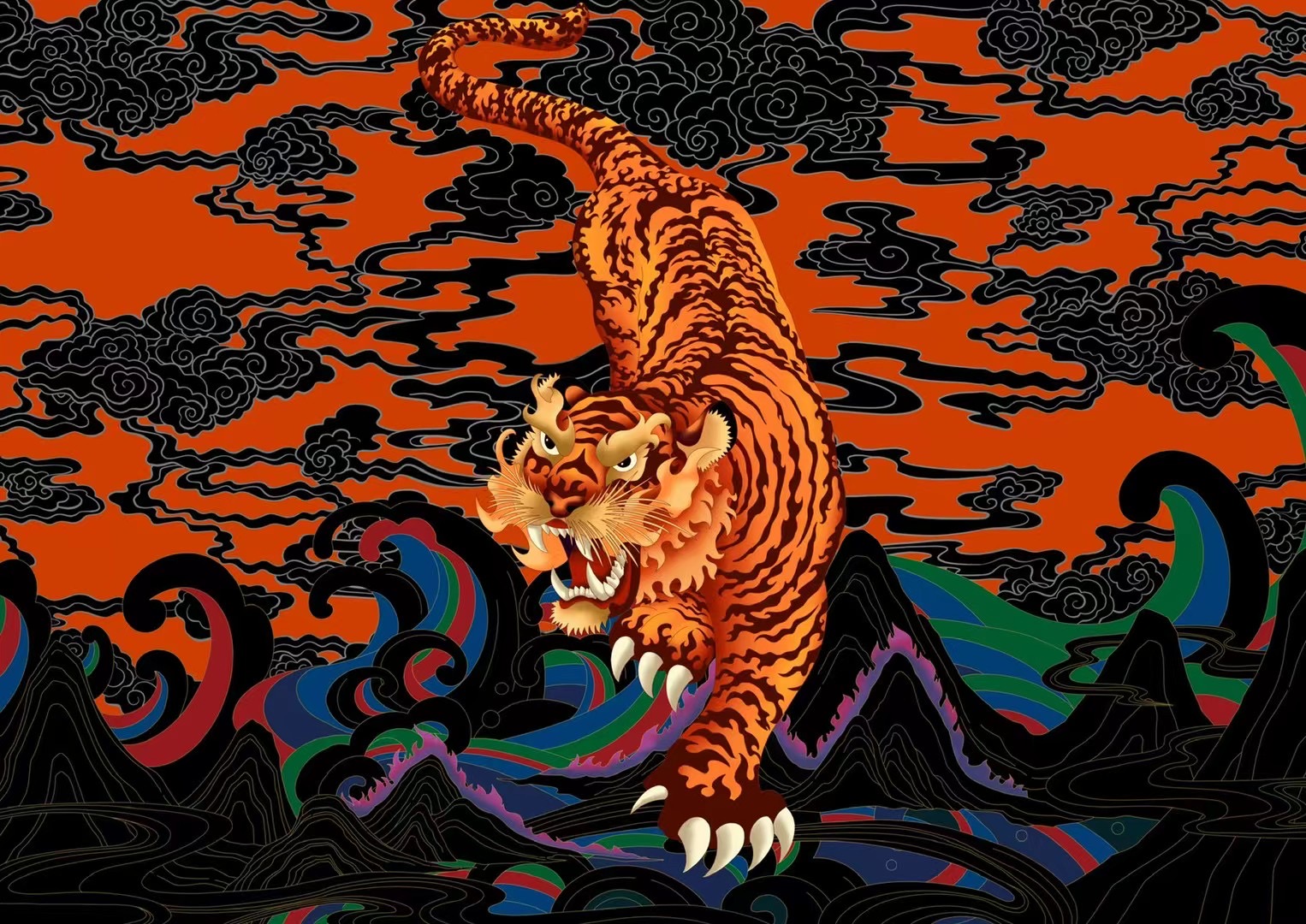 虎年插画海报怎么_素材网站_图片免费下载-ZCOOL站酷