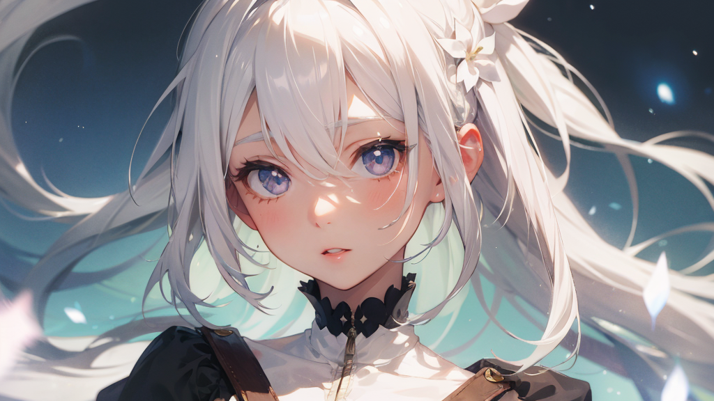 二次元白发少女_Z655479508-站酷ZCOOL