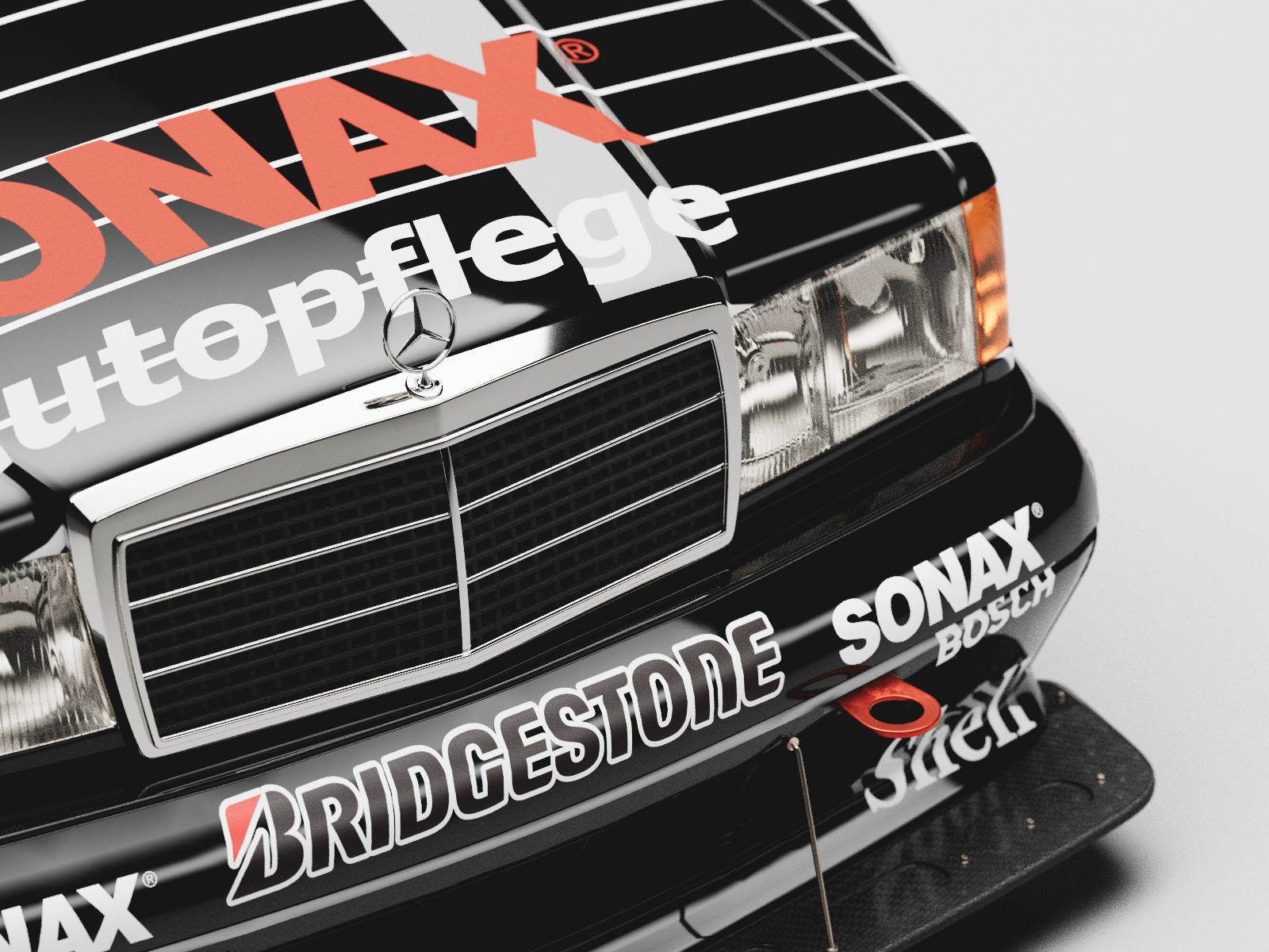 BENZ 190E EVOLUTION II 汽车渲染_Ken_03-站酷ZCOOL