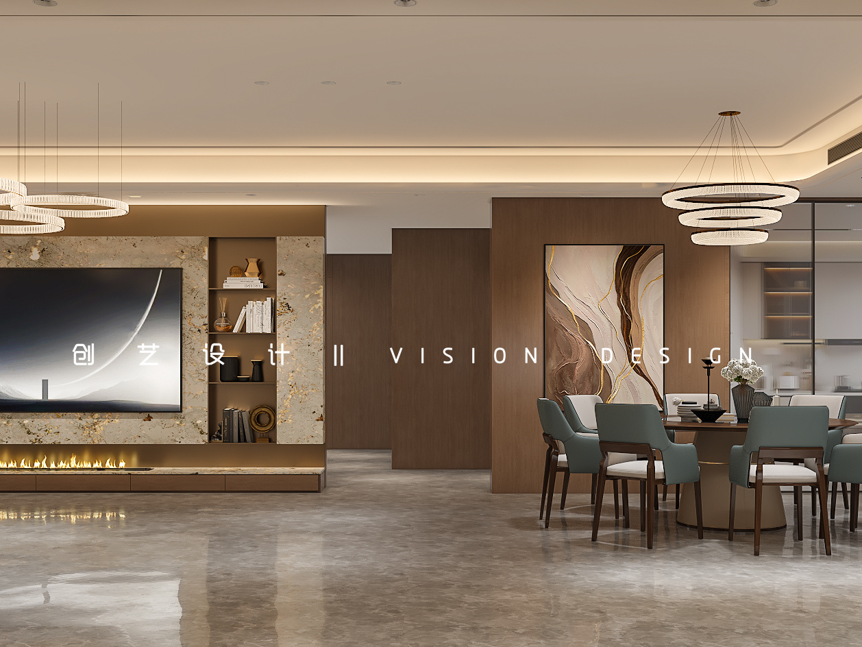 现代中式·大平层·家装_创艺设计003-站酷ZCOOL