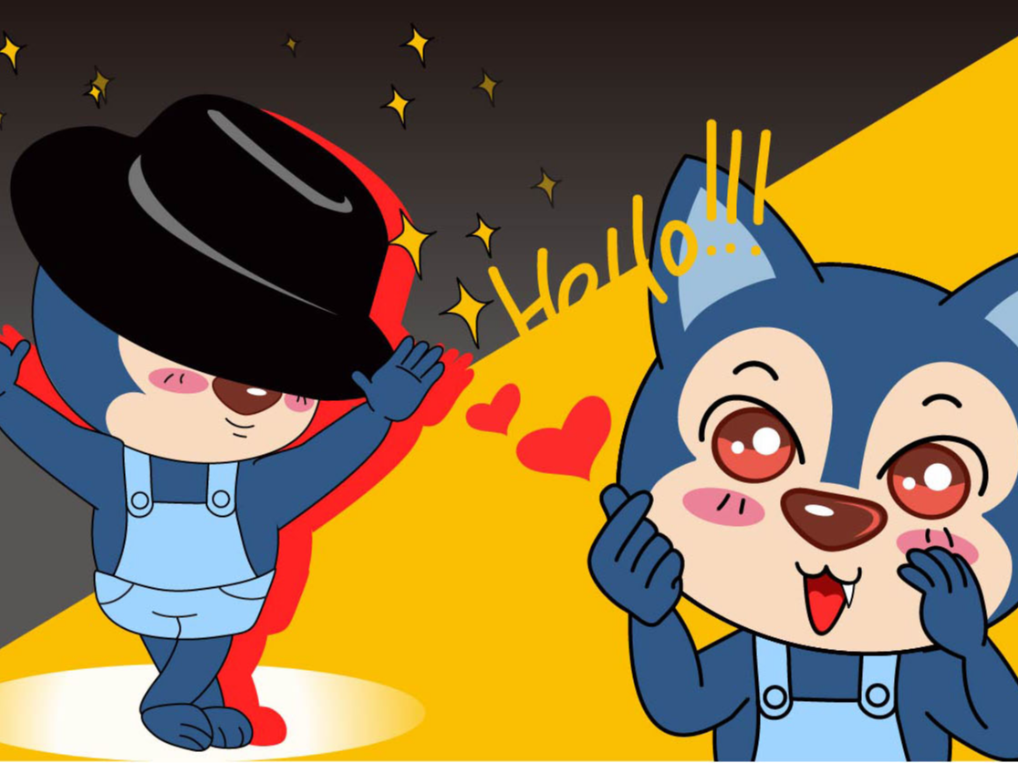 蓝狐表情包_青枫123-站酷ZCOOL