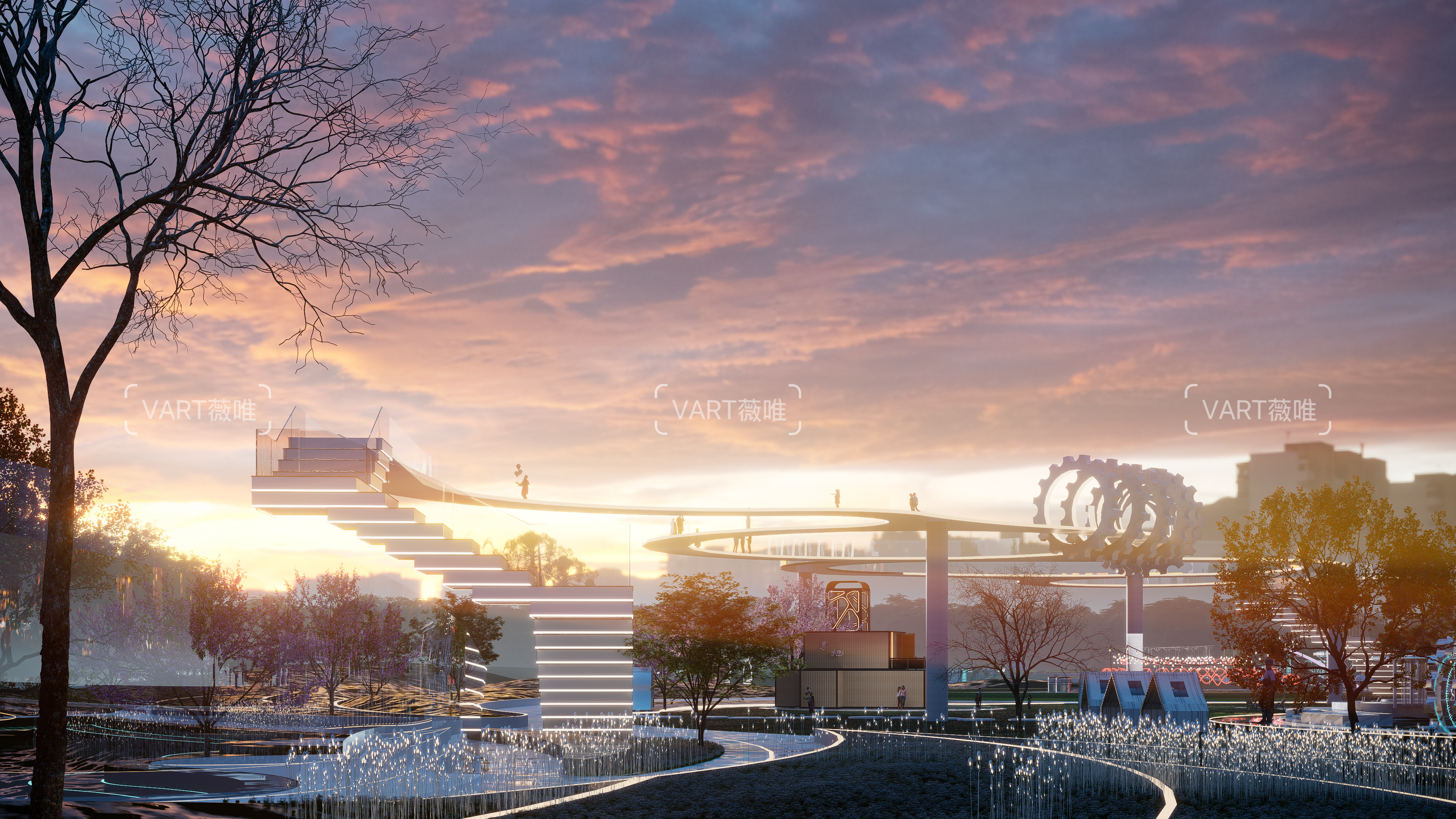 灯光景观公园效果图渲染_VART薇唯-站酷ZCOOL