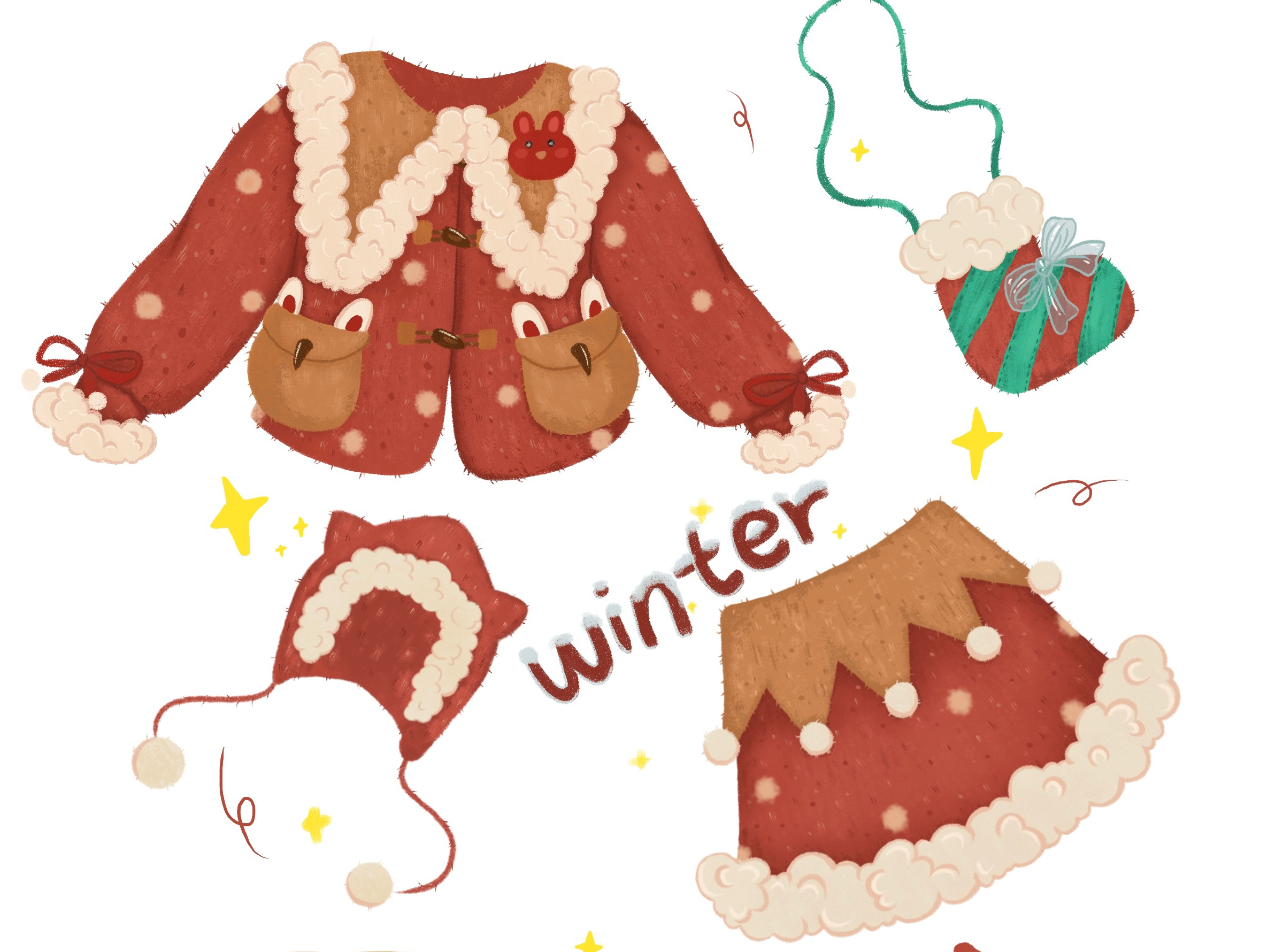 冬日里的小套装 穿搭_醋拌柚子-站酷ZCOOL