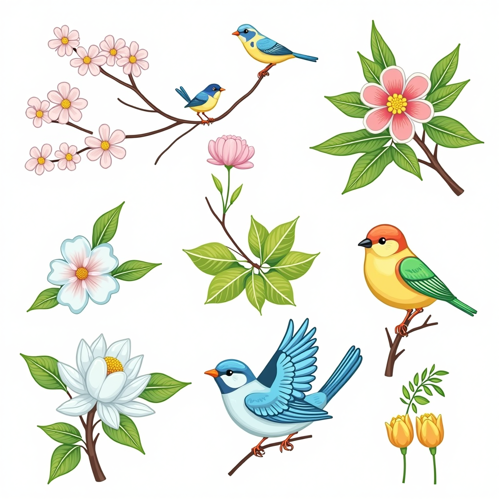 春分贴纸素材_飞飞_FvFv-站酷ZCOOL