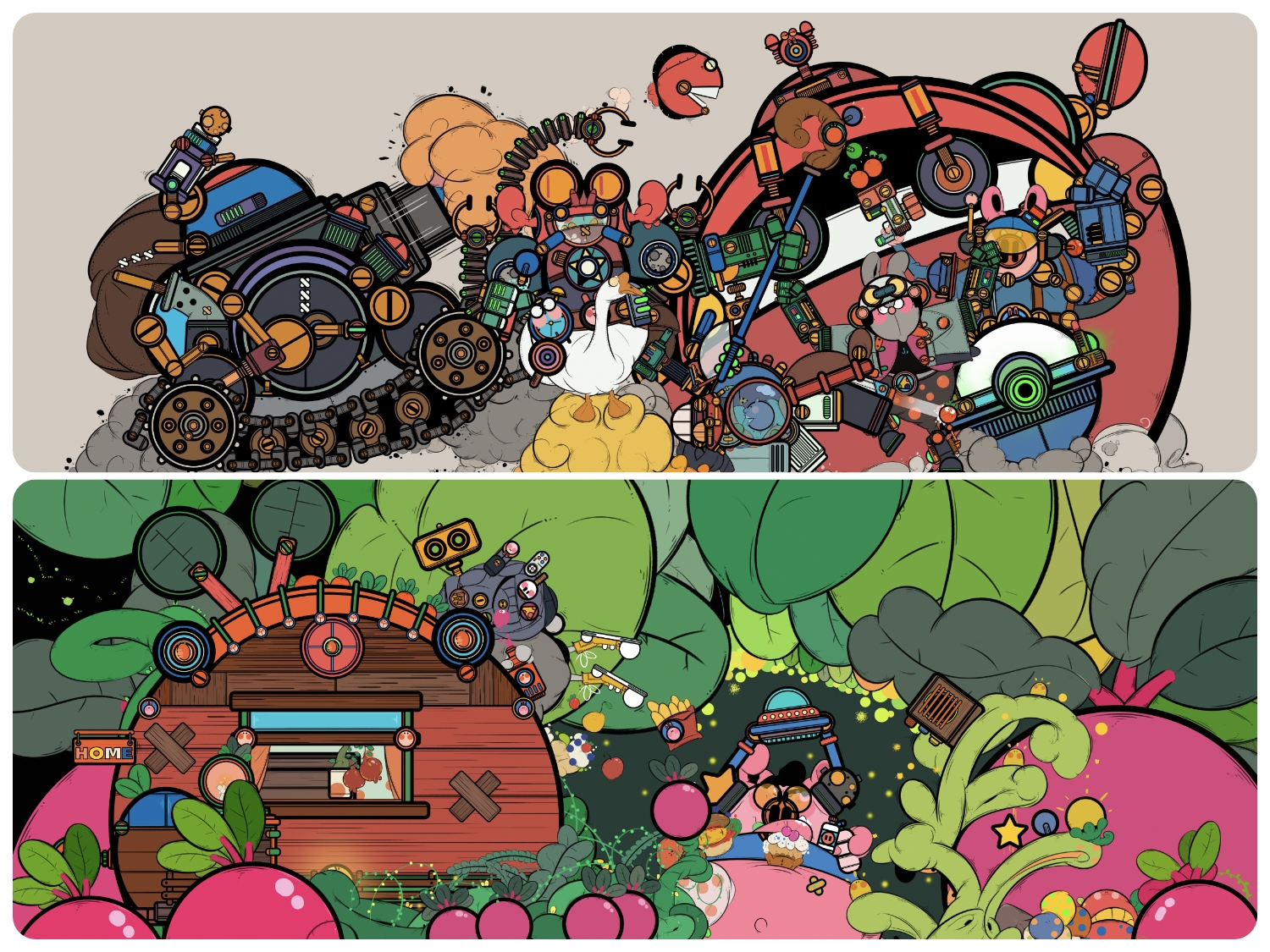 独具创意的插画，化作个性十足的T恤印花，超好_张跳跃ZTY-站酷ZCOOL