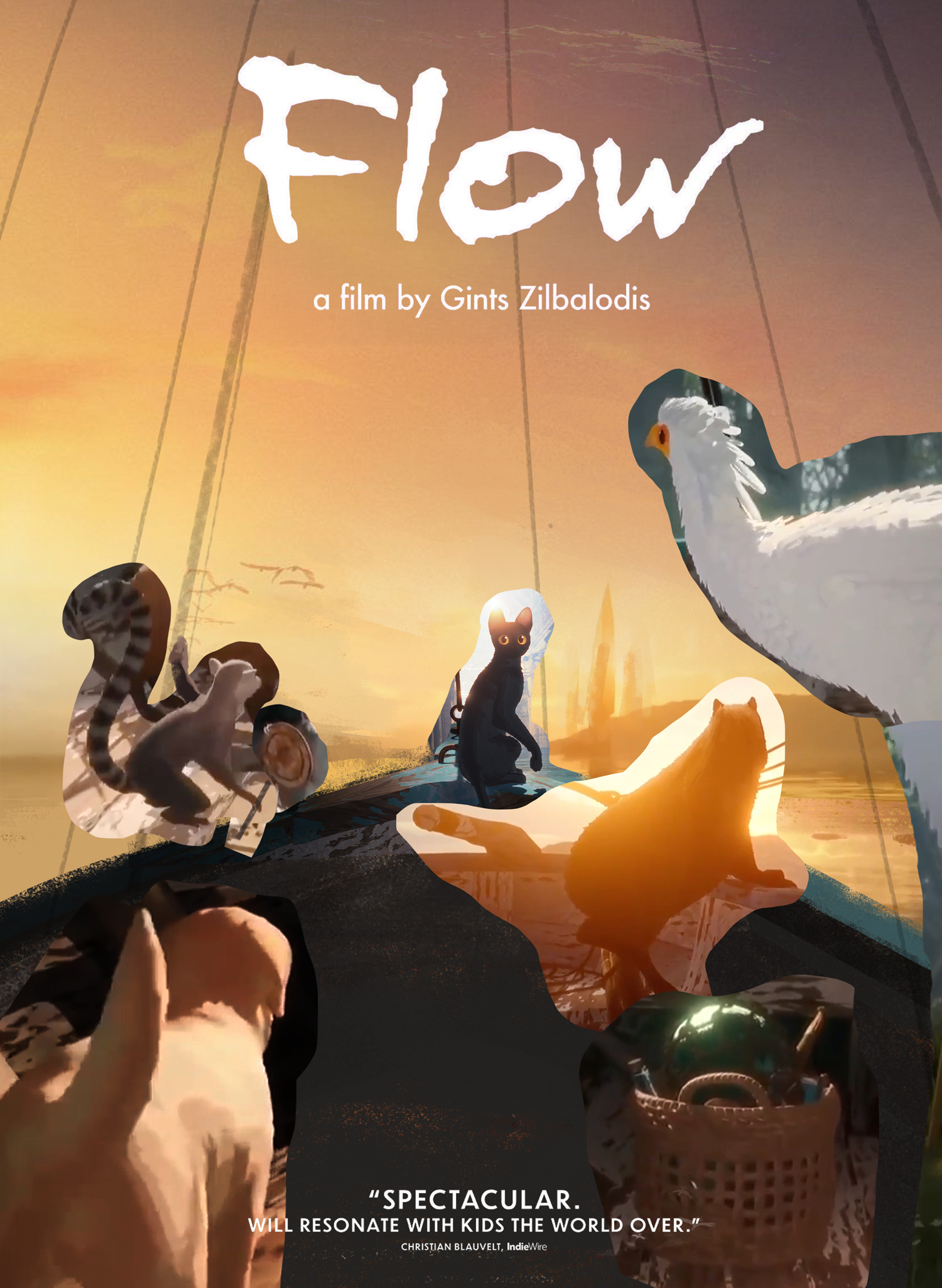 《猫猫的奇幻漂流》Flow 电影海报_fd-站酷ZCOOL