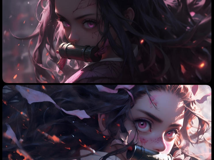 [鬼灭之刃弥豆子]二创同人AICG壁纸原创制作_瞳刖-站酷ZCOOL