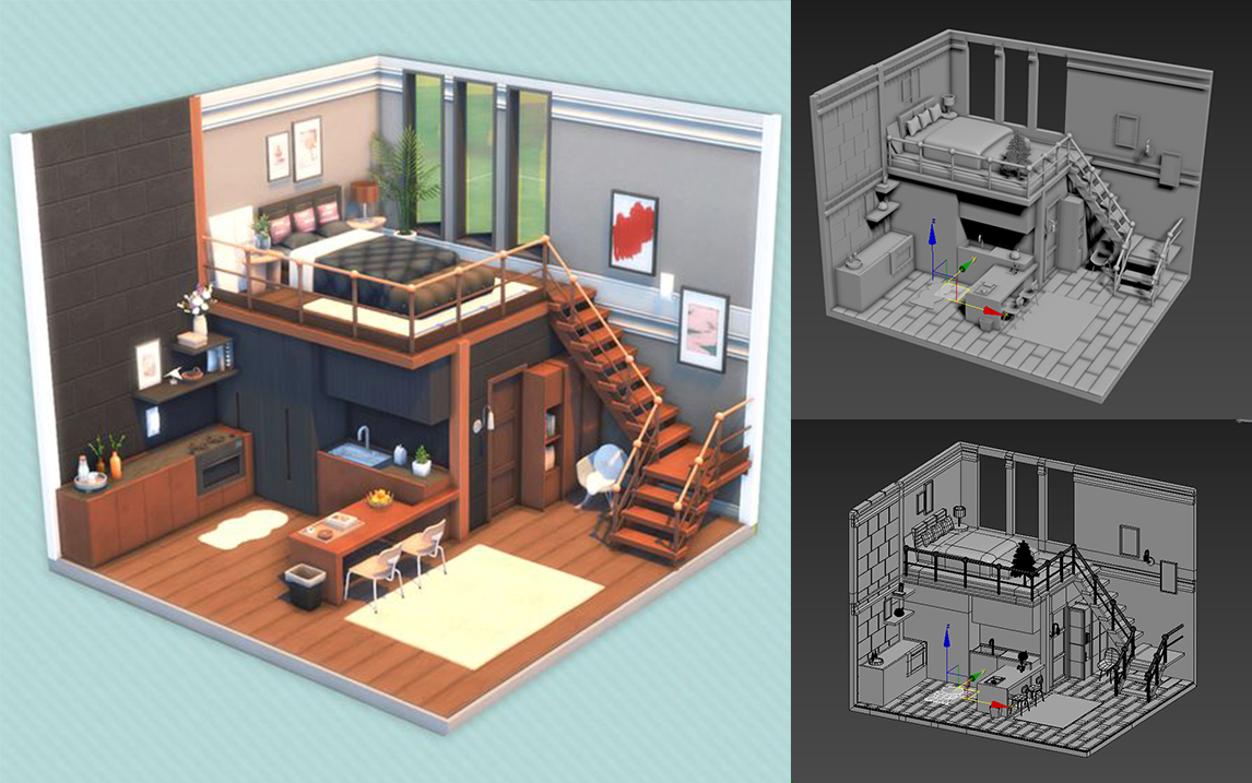 3dmax-复试小房间场景模型制作教程。3dmax建模基础_Alan安澜-站酷ZCOOL