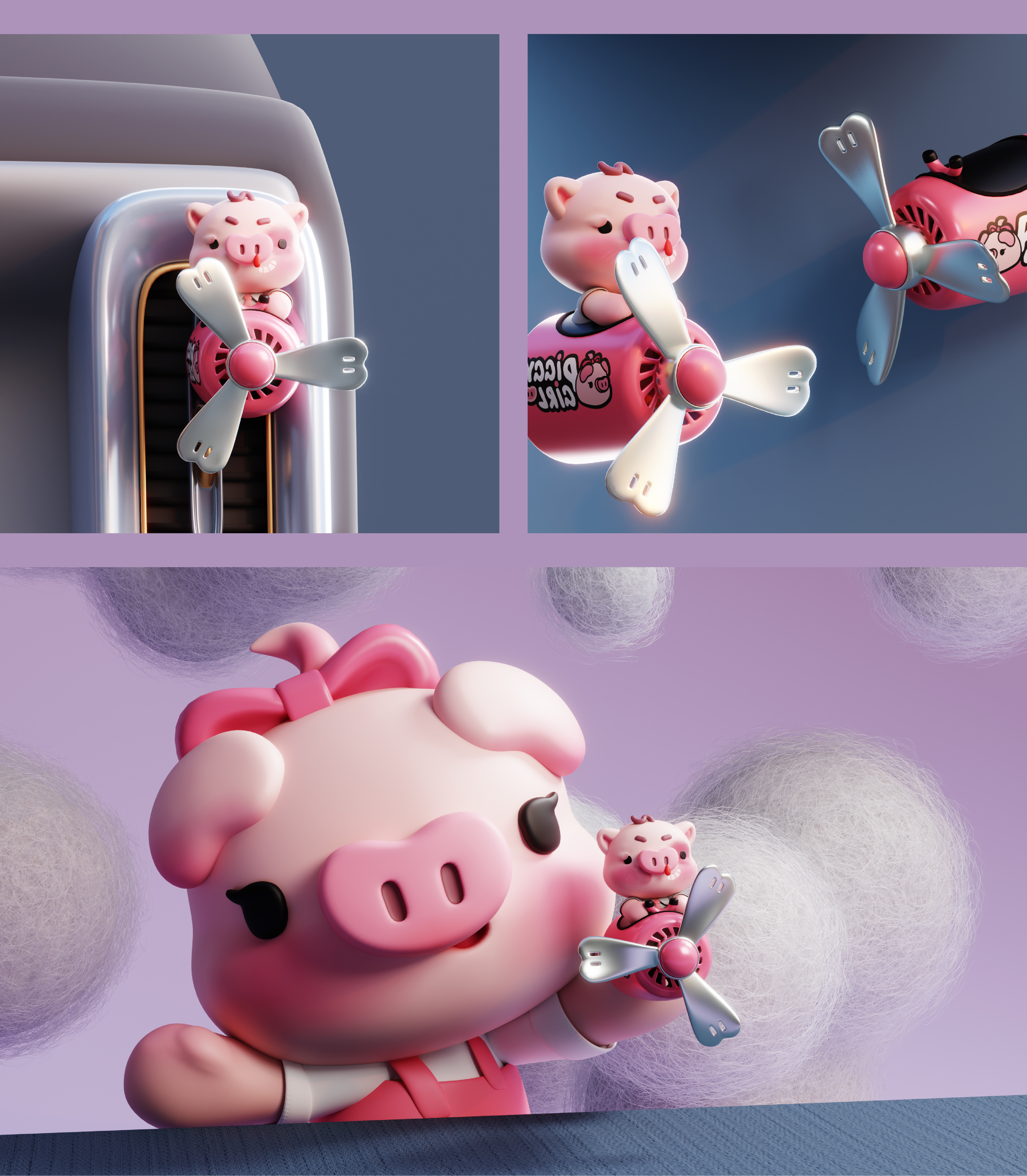 零跑B10百变副驾 | 猪猪女孩的副驾 IP设计_锡润-站酷ZCOOL