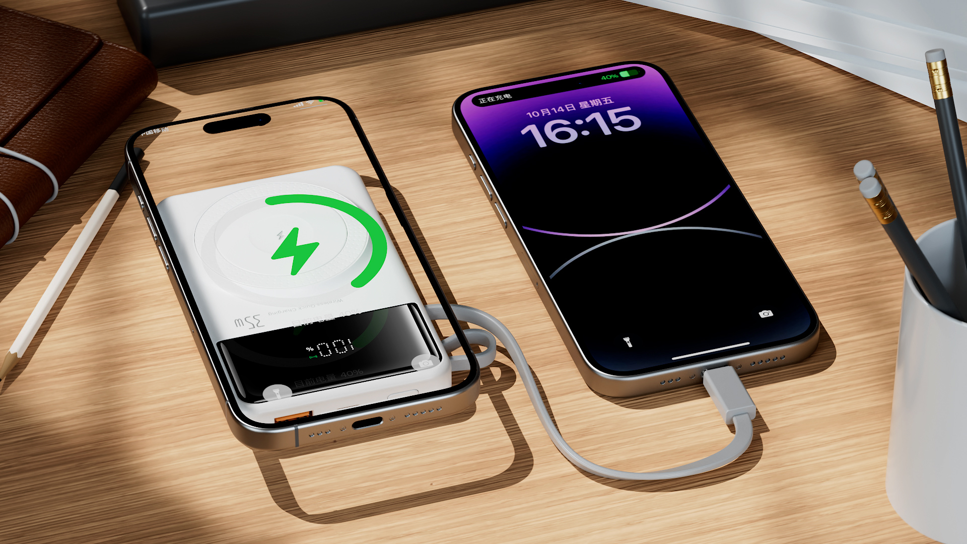 自带线无线充电宝动画_TMLA烫麻辣-站酷ZCOOL