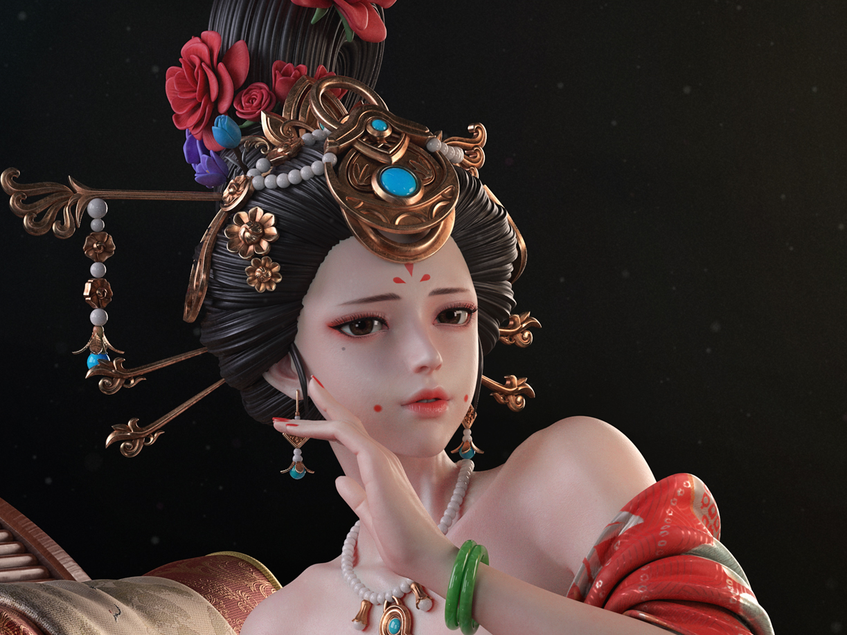 贵妃醉酒-杨玉环_YSD_山今-站酷ZCOOL