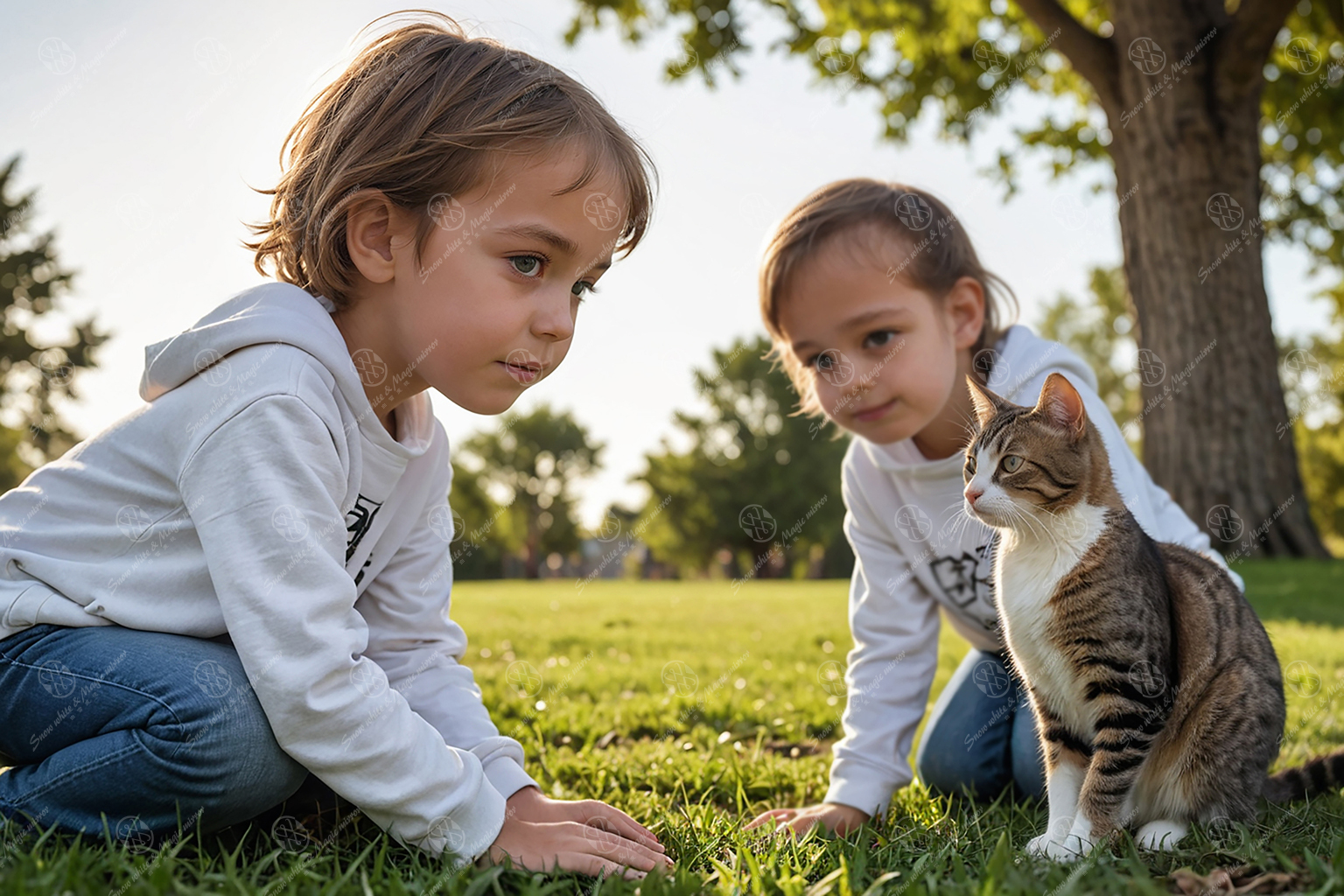 AI虚拟摄影（儿童与动物1）_白雪魔镜-站酷ZCOOL