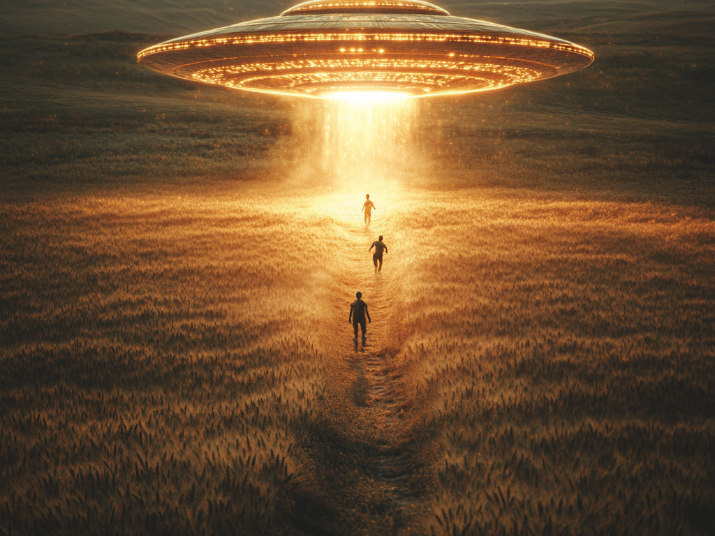 UFO飞碟，Vintage flying saucer illustration_波芽萌-站酷ZCOOL