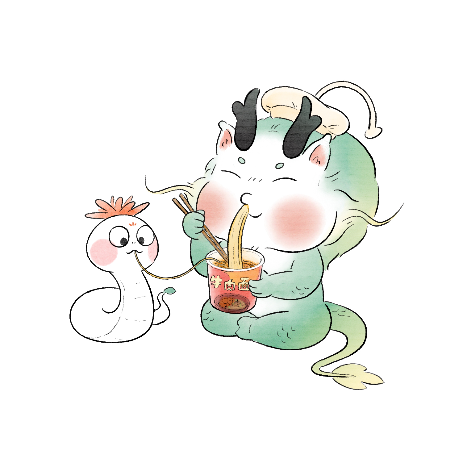 周末窝在家里吃泡面🍜_童年Nora-站酷ZCOOL