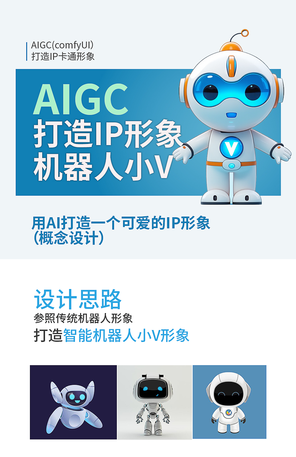 AIGC|打造IP形象机器人小V_子弹再飞一会-站酷ZCOOL