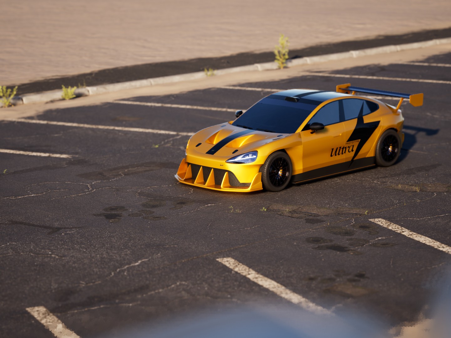 小米su7U渲染 后面用rs尝试了一下x光线渲染_ZYhallo-站酷ZCOOL