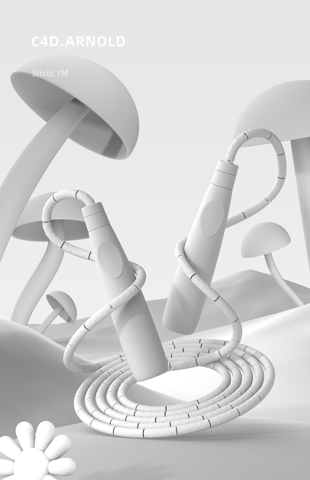 运动器材│跳绳│C4D产品建模渲染_Smile_YM-站酷ZCOOL