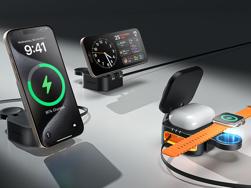 3C三合一充电器_PP紫-站酷ZCOOL