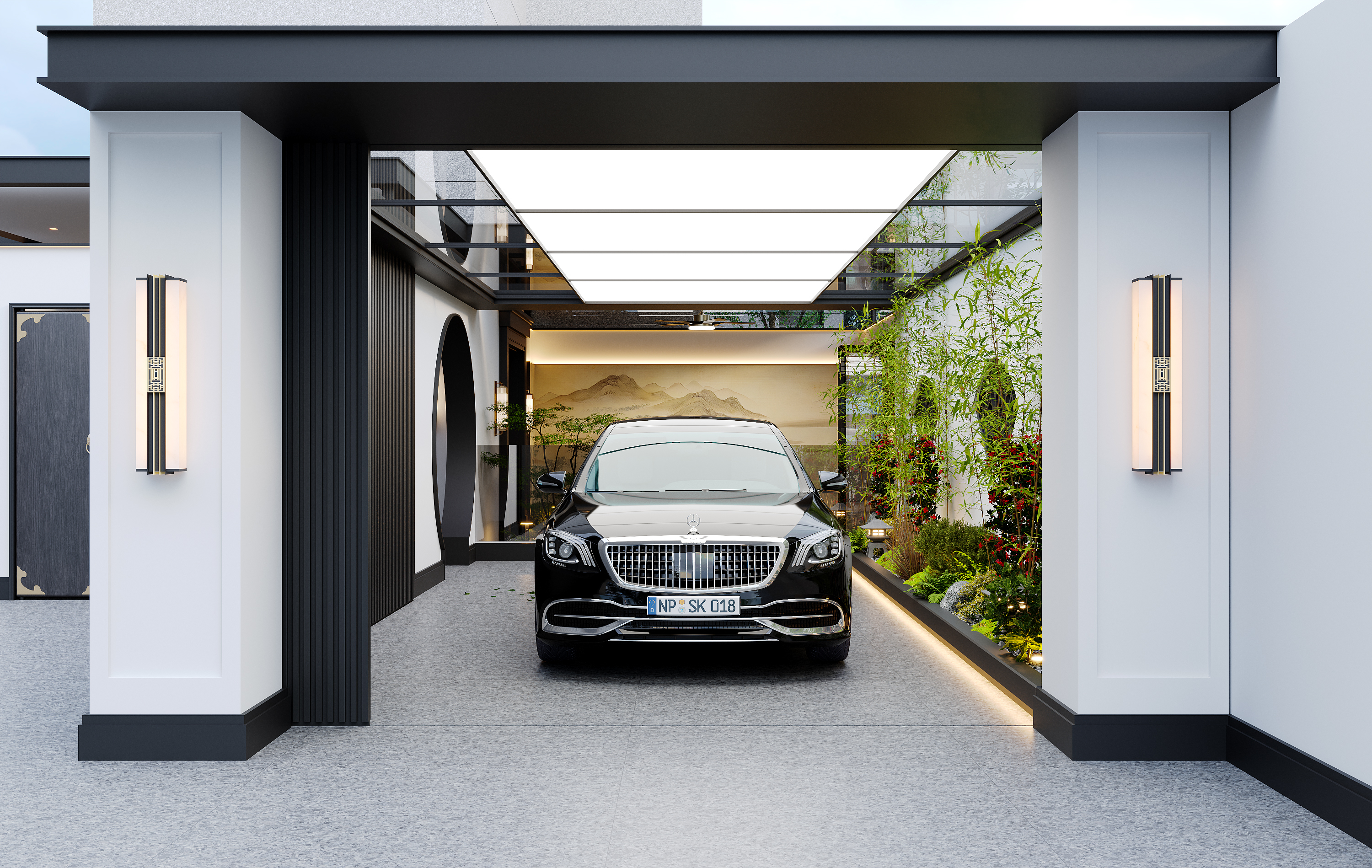 海南万宁九号院别墅庭院设计_冒蓝火的cpu-站酷ZCOOL