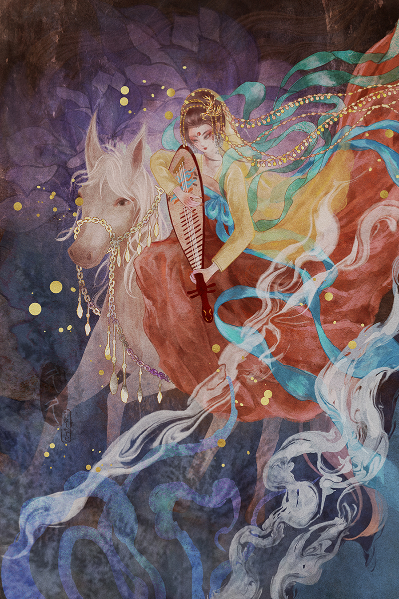 国宝拟人琵琶女_Vviere久久-站酷ZCOOL