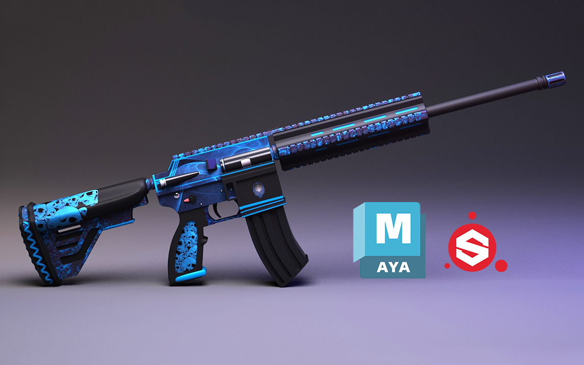 Maya建模-【PUBG】M416突击步枪模型制作教程。_Alan安澜-站酷ZCOOL