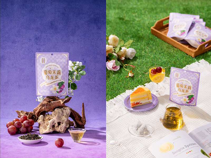 沪上阿姨 × LeftStudio｜葡萄茉莉乌龙茶 饮品拍摄_LeftStudio-站酷ZCOOL