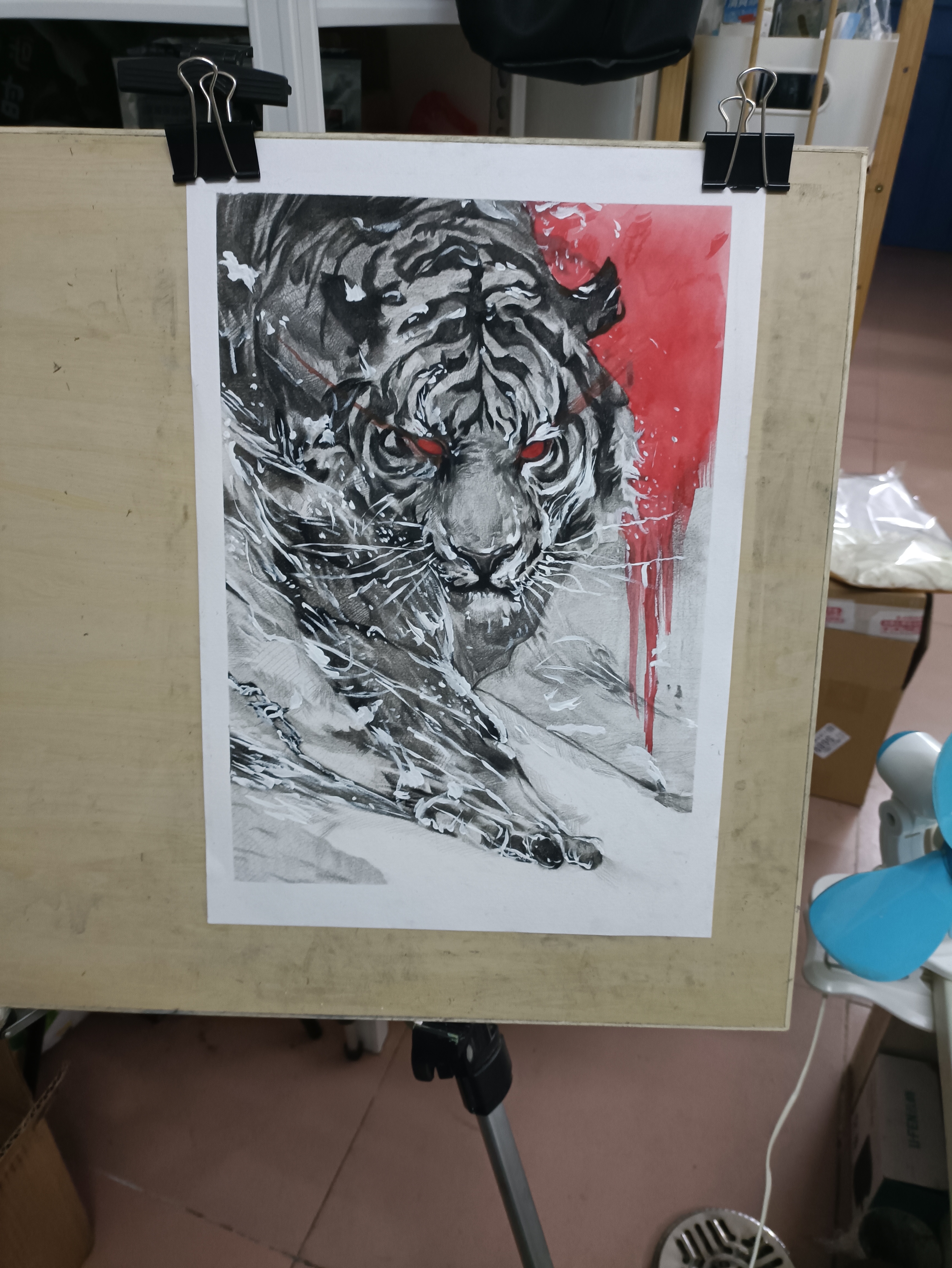 纯手绘 老虎 素描水彩画_尘埃落定sss-站酷ZCOOL