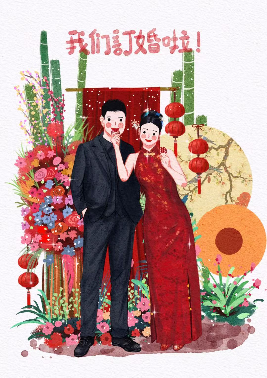 婚礼插画_lling0000-站酷ZCOOL