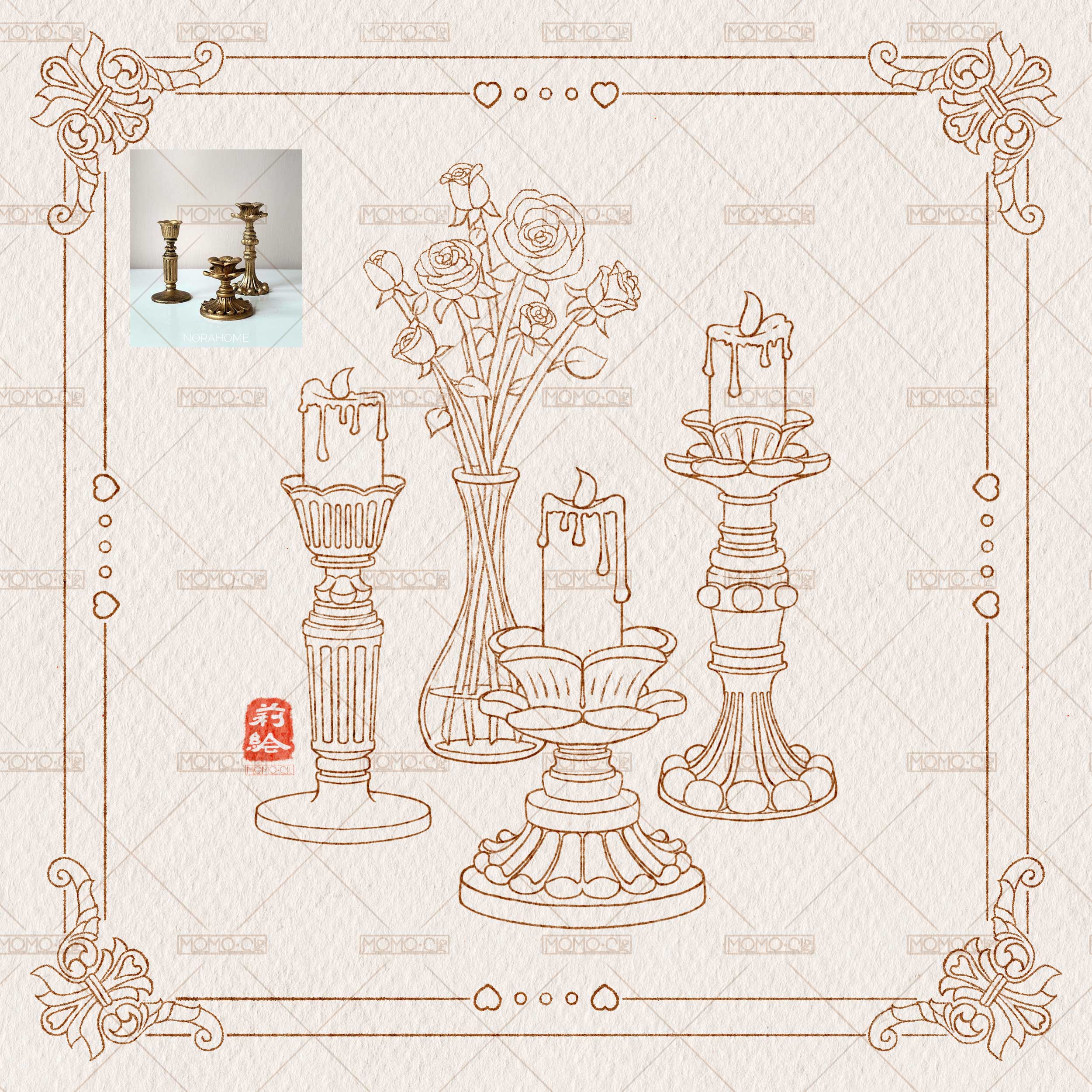 3-4月小物线稿_MOMO0514-站酷ZCOOL