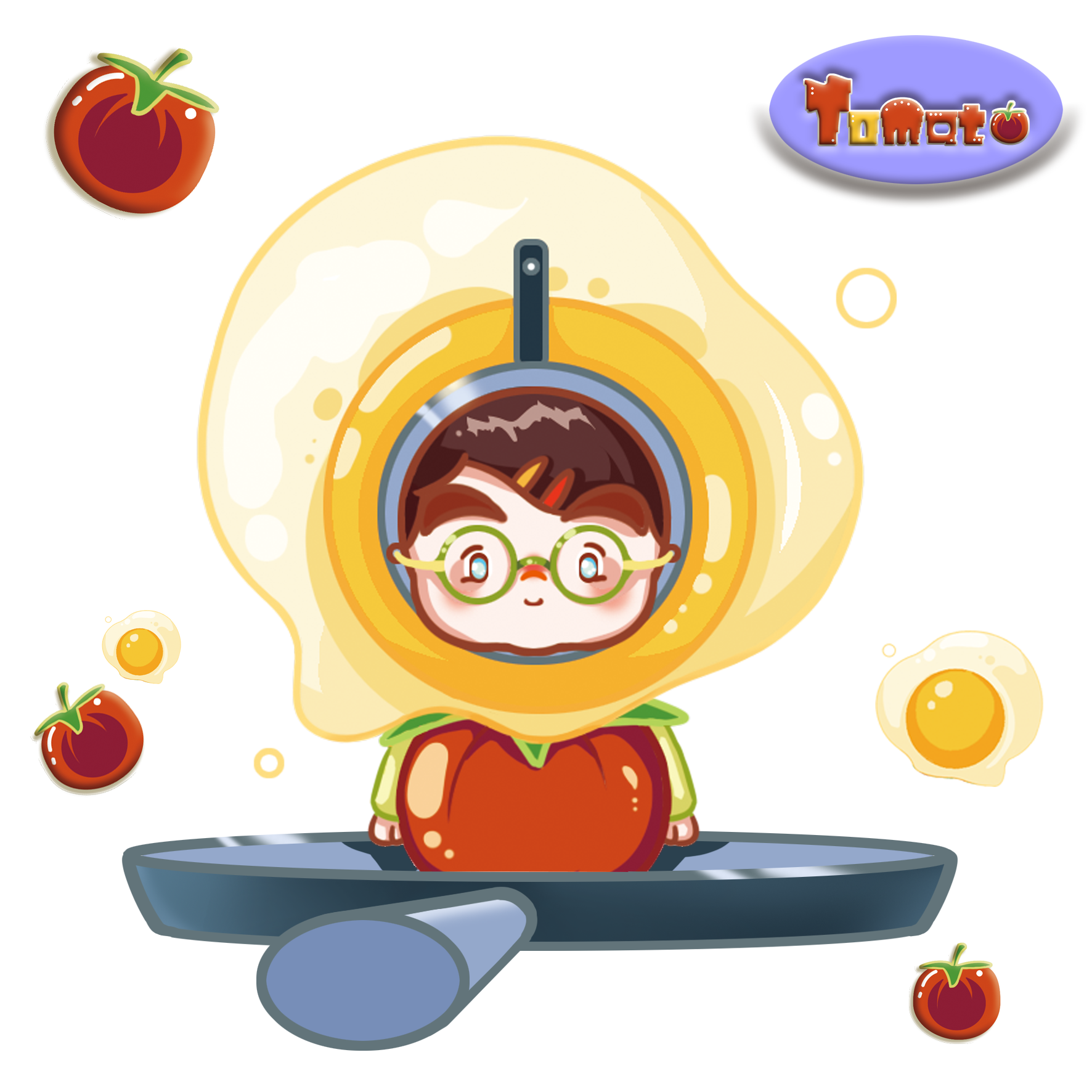 TOMATO＆egg 番茄炒蛋IP三视图 首作 请指导，闪Q_咸鱼奶奶-站酷ZCOOL