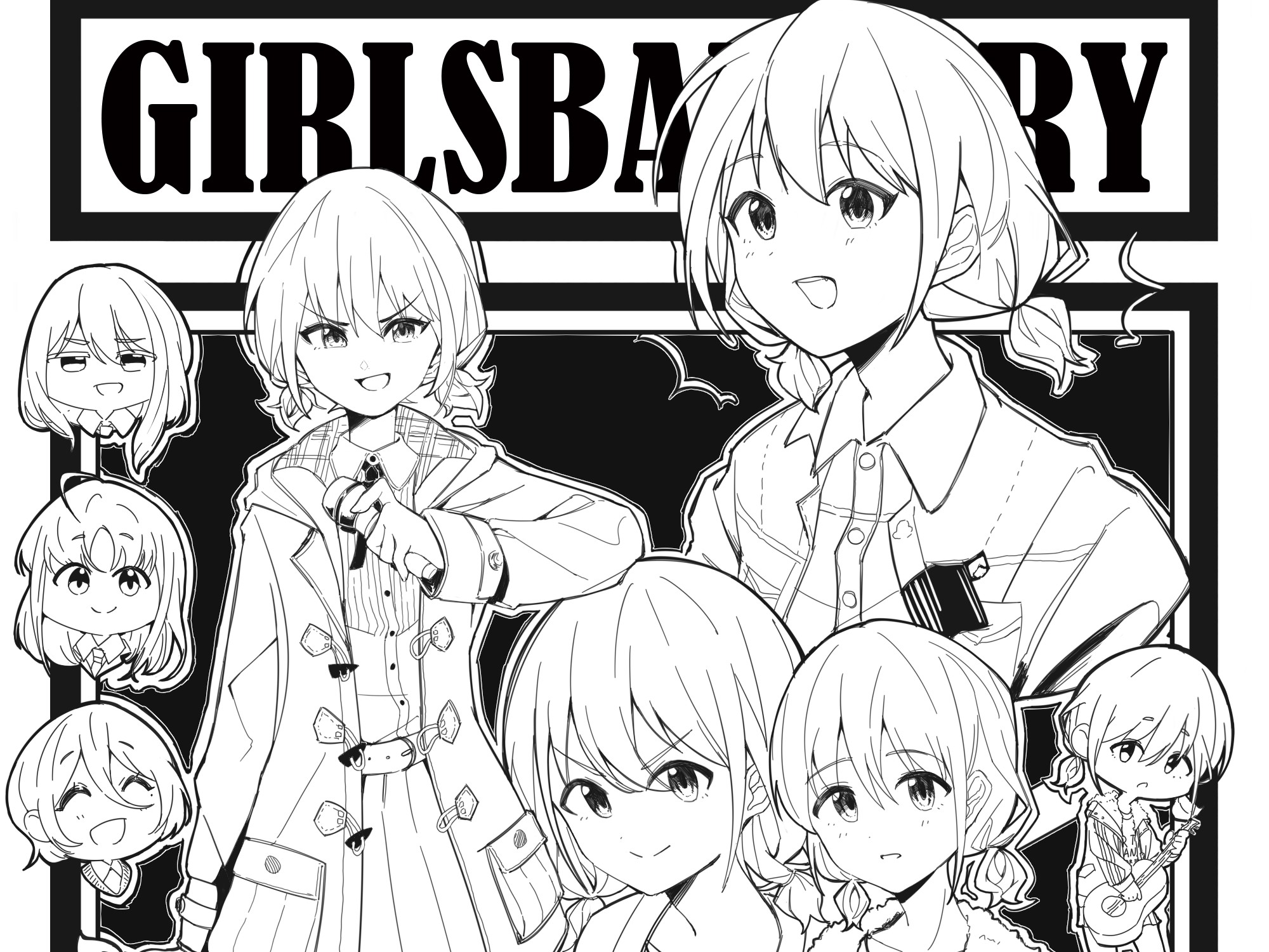 girls band cry 同人插画 井芹仁菜_深白WHITE-站酷ZCOOL