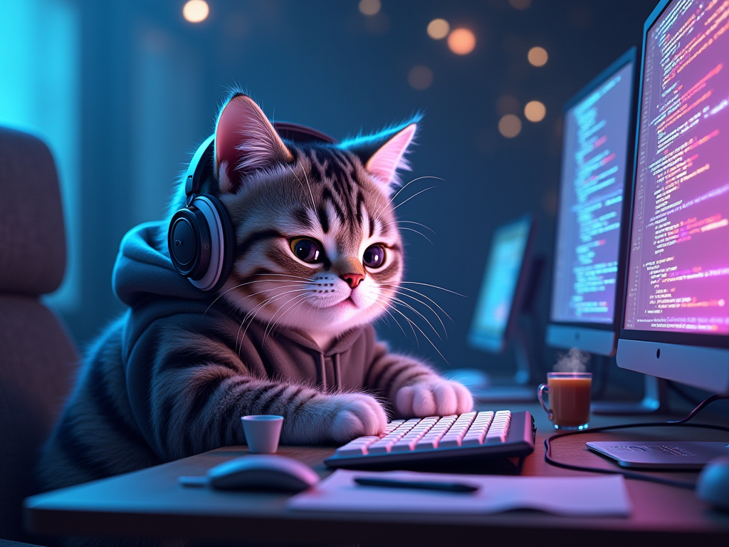 【AI 萌系未来实验室】：喵星代码狂想_顶作AI-站酷ZCOOL