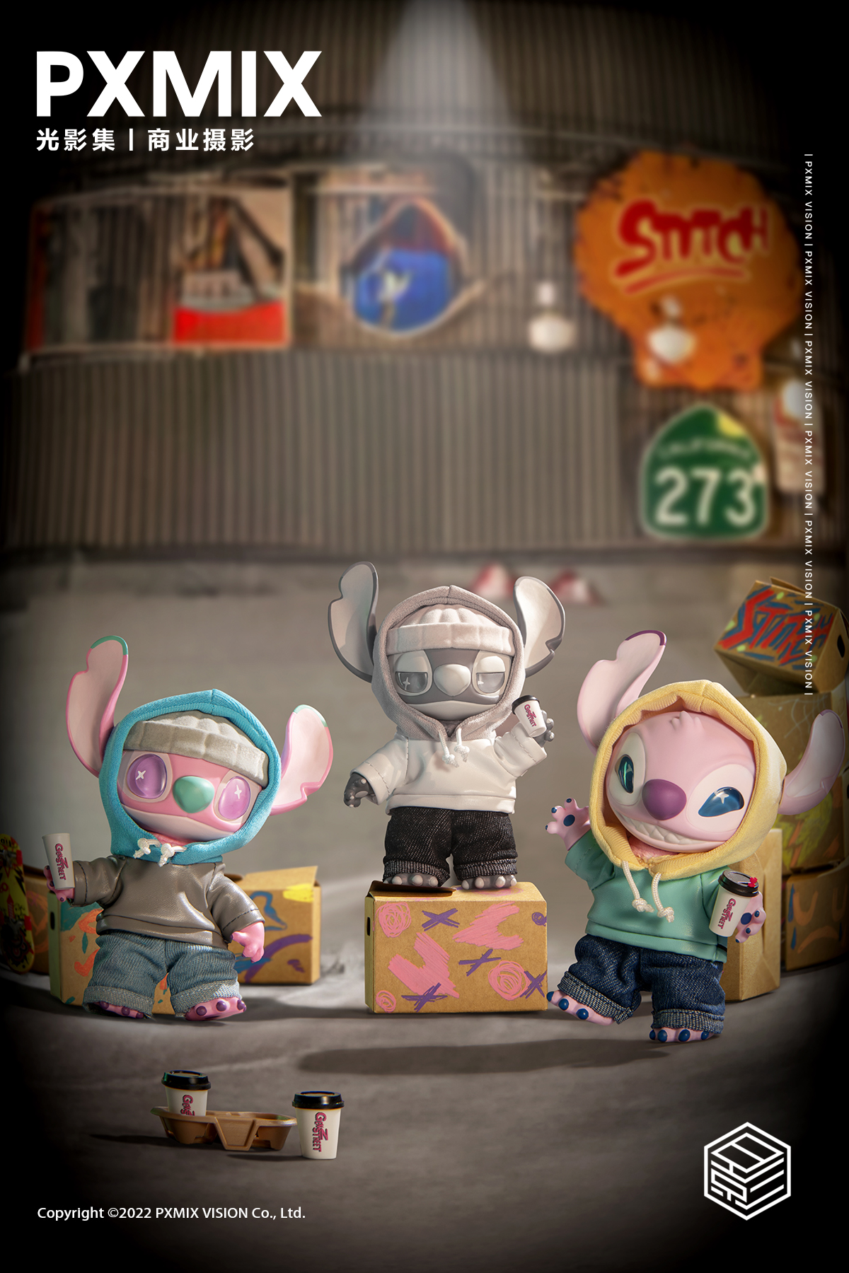 潮玩摄影丨名创优品史迪奇GenZ街头系列 x 光影集PXMIX_光影集-站酷ZCOOL