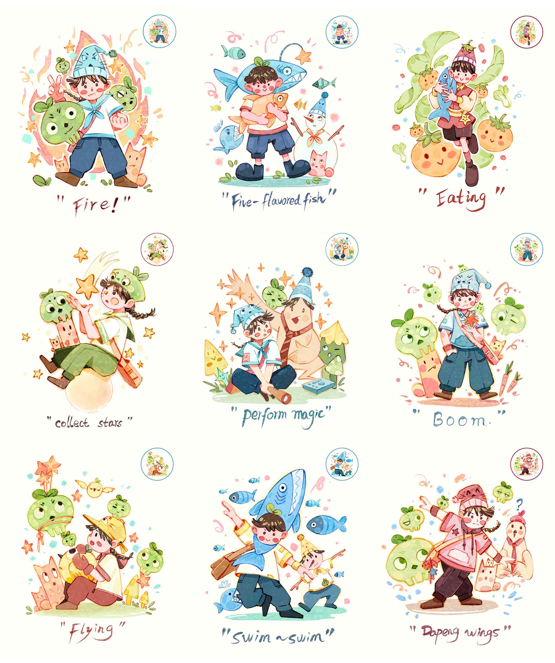 可爱涂鸦系列_NIAN年秊-站酷ZCOOL