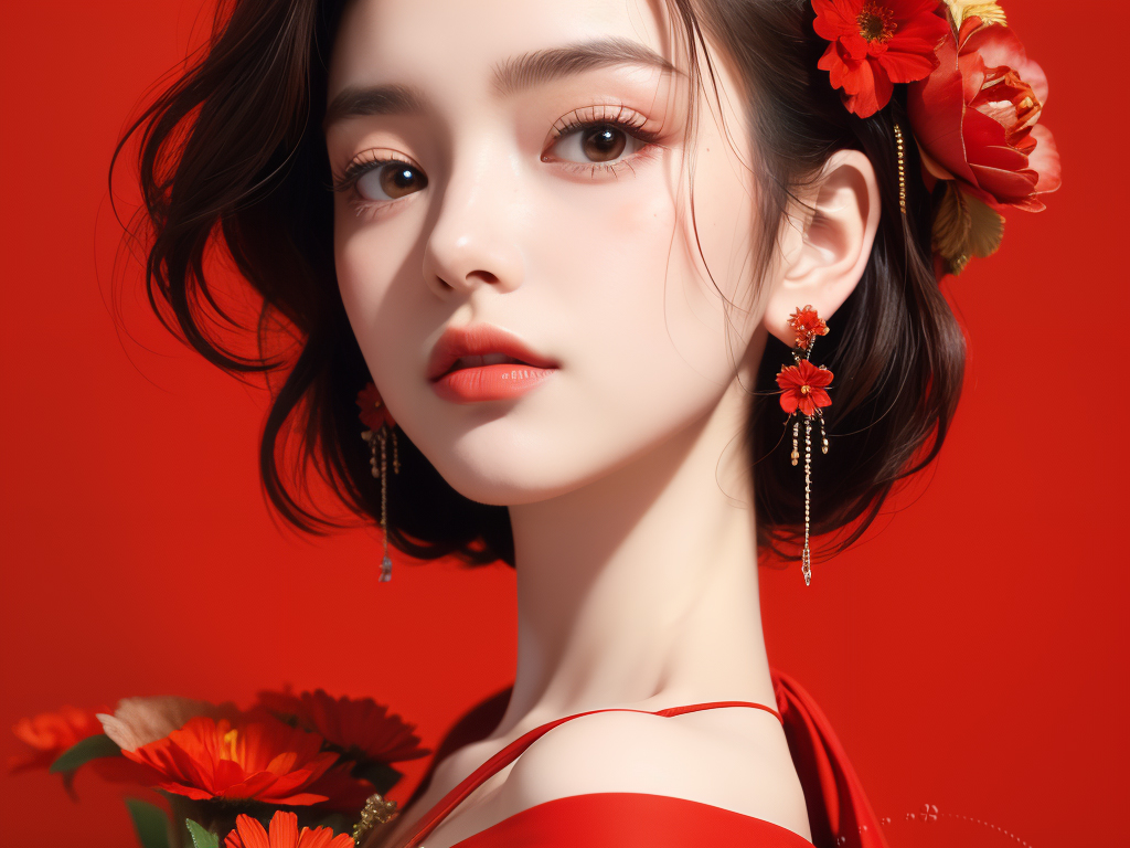 Midjourney/SD咒语分享 l 红衣女孩_屹桉-站酷ZCOOL