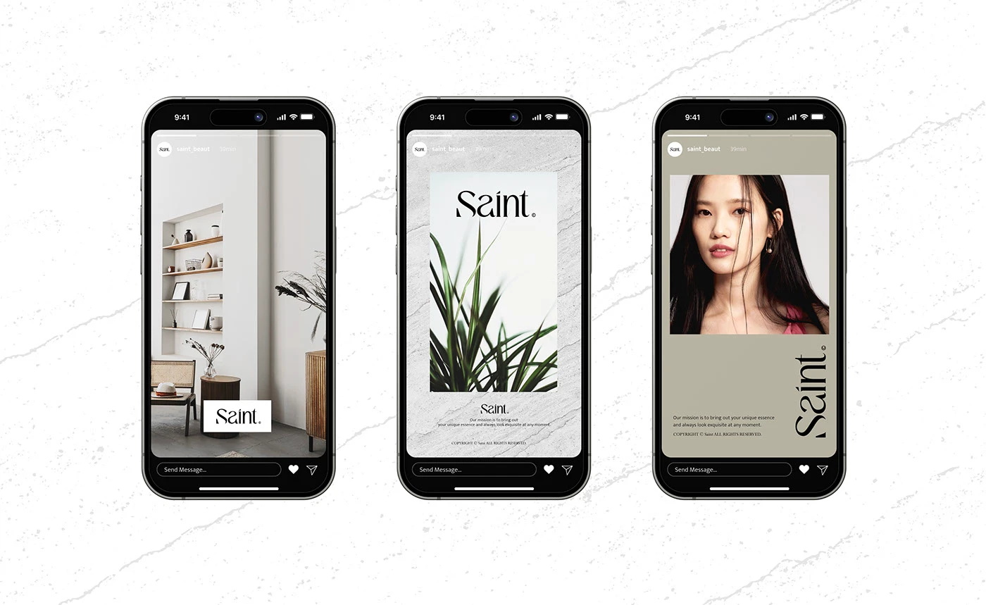 Saint | 美容工作室英文品牌logo设计_Bright一spot-站酷ZCOOL