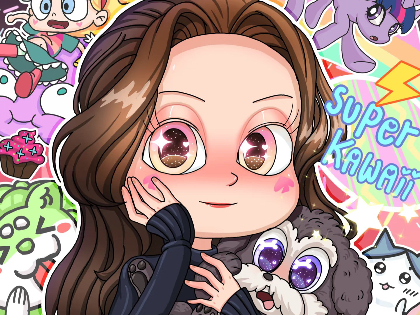 客户私定可爱大头插画_爆裂画师吊炸天-站酷ZCOOL