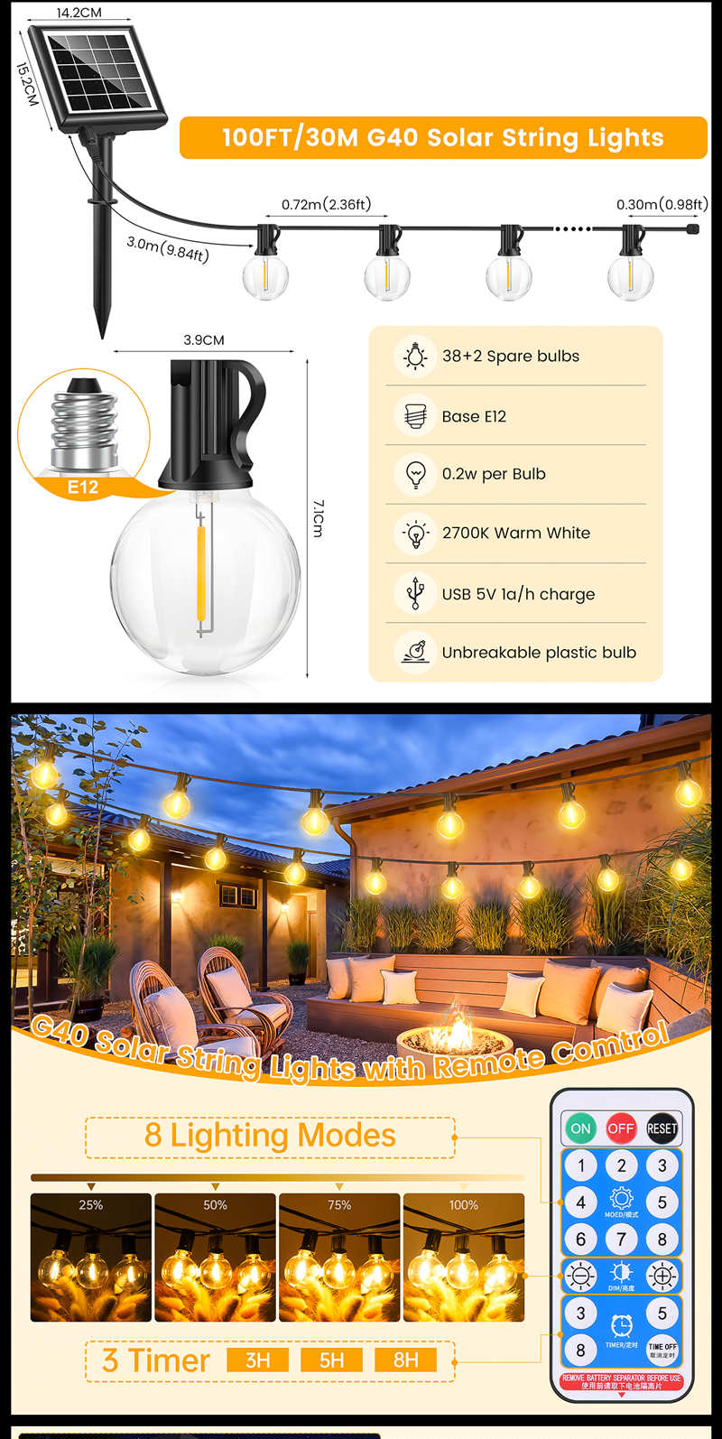 户外太阳能G40灯泡灯串-亚马逊_一朵黄-站酷ZCOOL